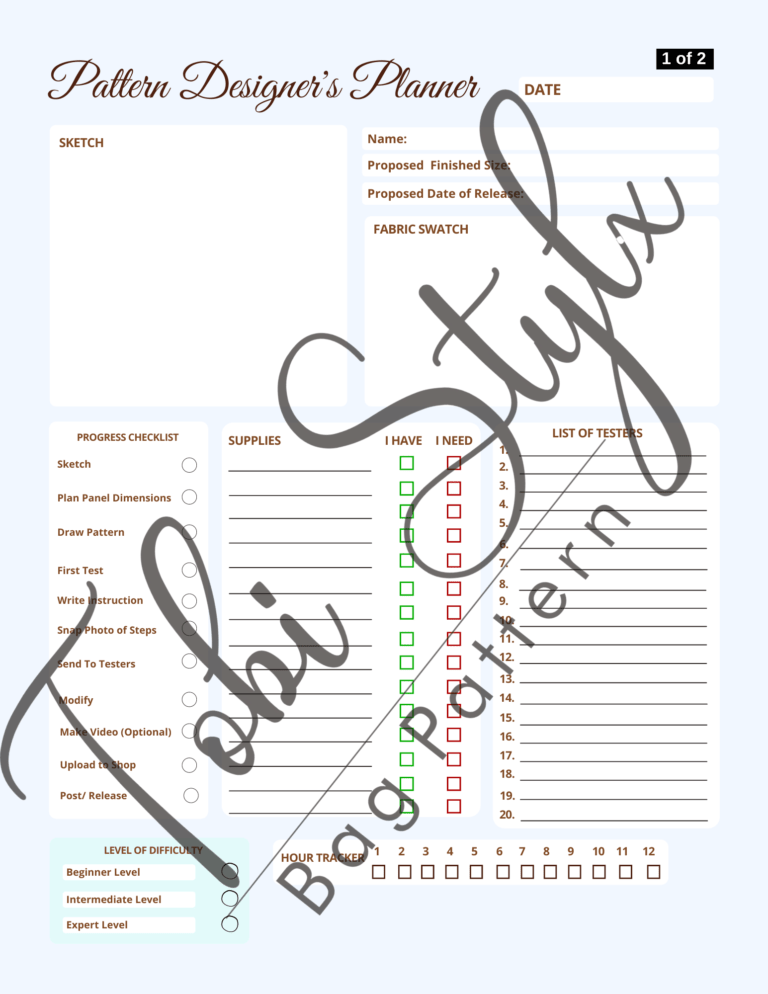 Pattern Designer’s Planner – Tobistylx